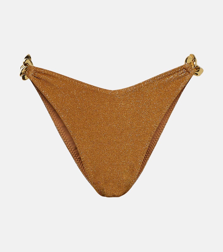 SAME Gold Chain High-rise Bikini Bottoms - Orange | Editorialist