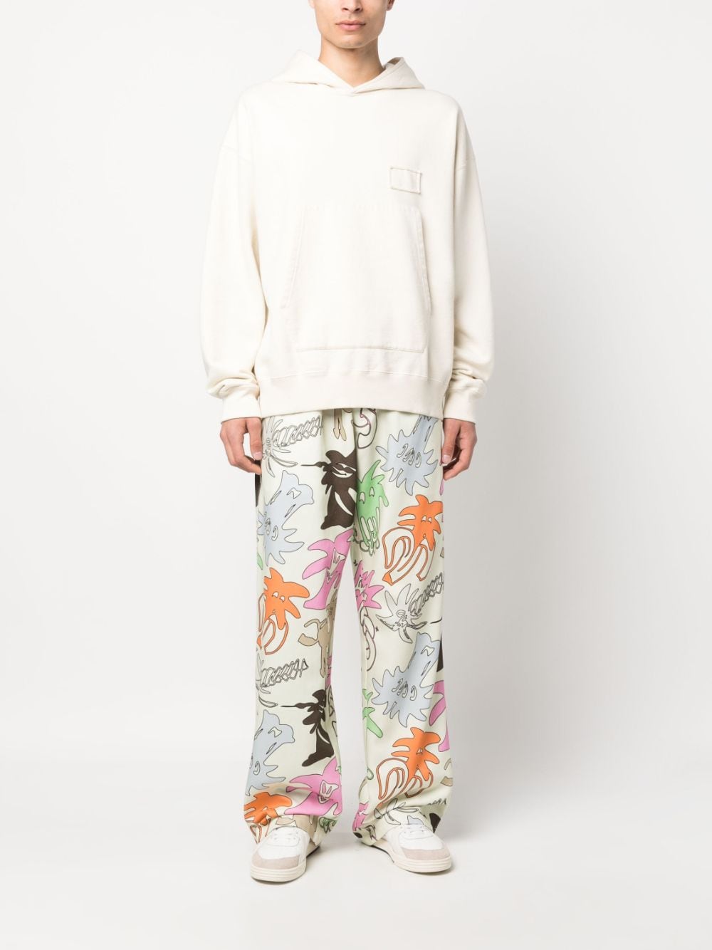 PALM ANGELS Palm Tree Print Wide-Leg Trousers