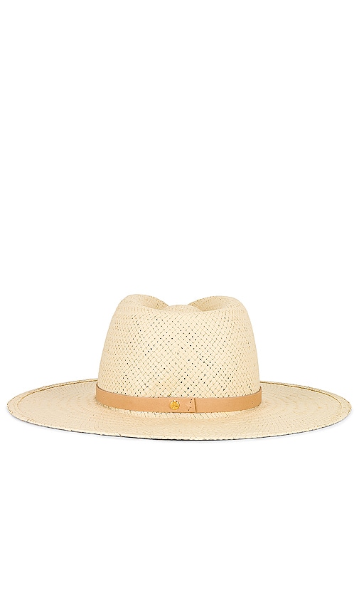 Janessa Leoné Sherman Panama Straw Sun Hat with Leather Band - Neutral Beige Janessa Leoné Judith Fedora - Natural – Soleil Blue main image 4