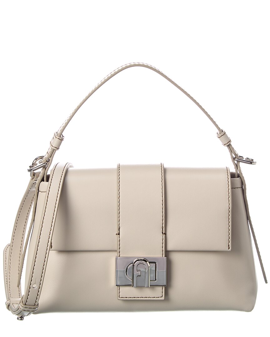 Furla Charlie Small Leather Shoulder Bag In White - 63% Off | Editorialist
