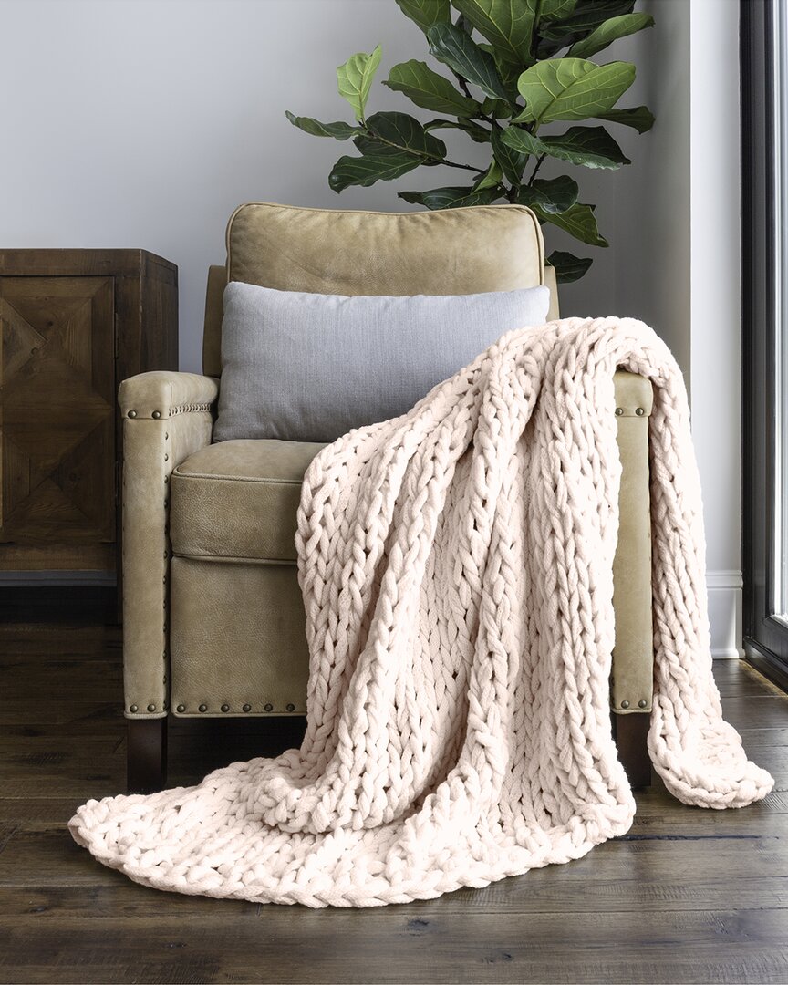 Buy Home Collection Chunky Knit Throw Blanket - Blush At 70% Off ...