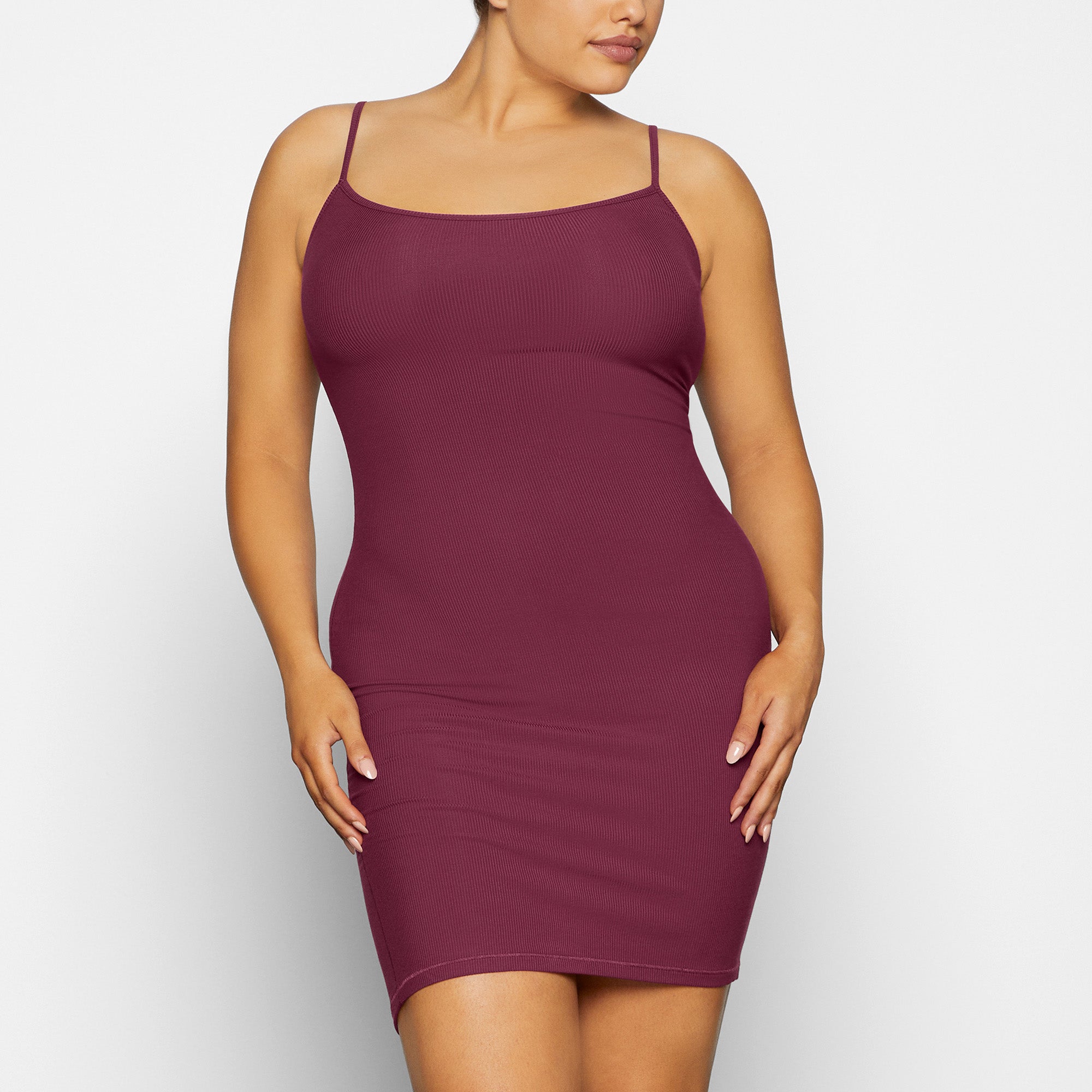 Skims Soft Lounge Slip Dress - Wine | Editorialist