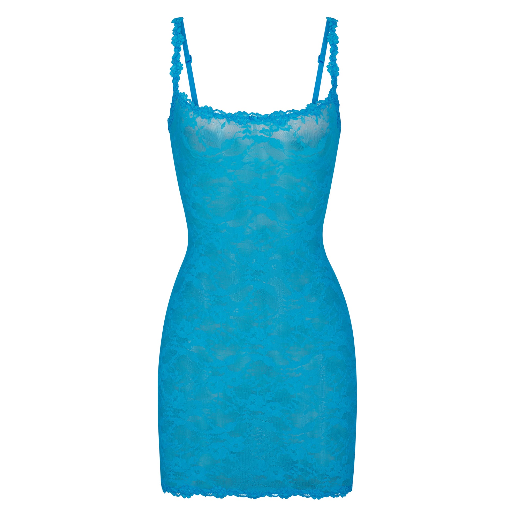 Skims Stretch Lace Slip Dress - Mykonos | Editorialist Skims Stretch Lace Slip Dress - Mykonos | Editorialist