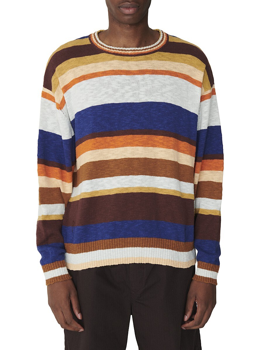 Buy Raf Simons Striped Oversized Open-knit Sweater - Pink At 40% Off |  Editorialist