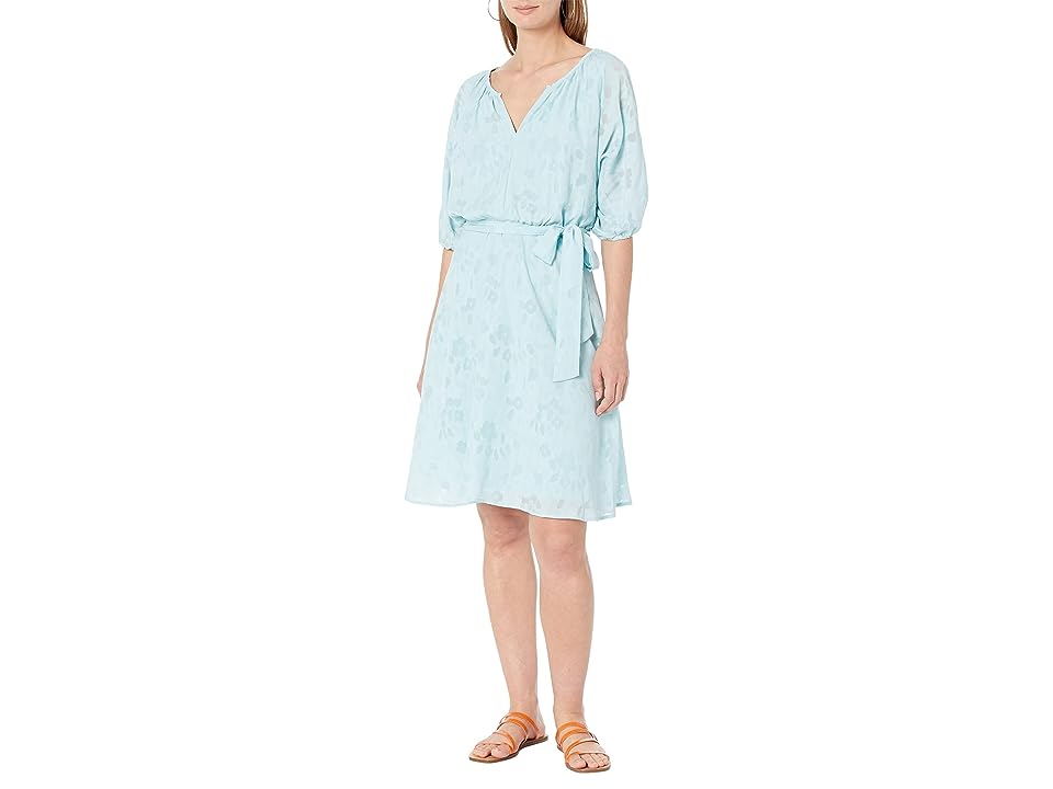 Dkny Puff Sleeve V-Neck Belted Midi Dress In Blue - 60% Off | Editorialist Dkny Puff Sleeve V-Neck Belted Midi Dress In Blue - 60% Off | Editorialist