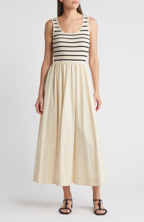 Moon River Ribbed Bodice Maxi Sundress In Natural - 40% Off | Editorialist
