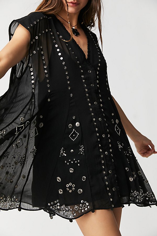 free people black embroidered dress Free People Black Embroidered Dress, Small – Second Serve Resale main image 1