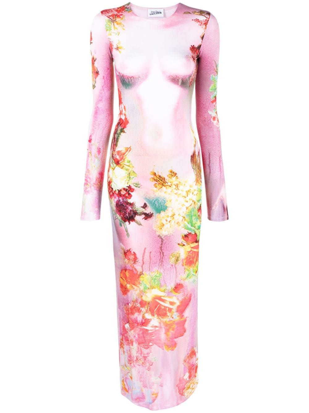jean paul gaultier multicolor the body flower midi dress Jean Paul Gaultier