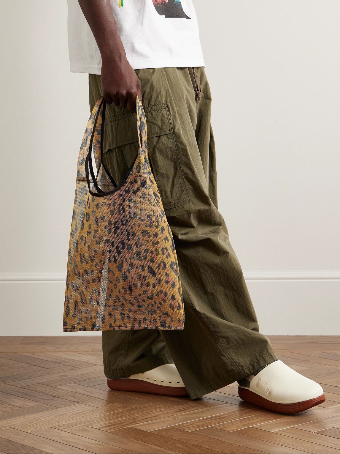Wacko Maria Speakeasy Packable Leopard-Print Mesh Tote Bag In