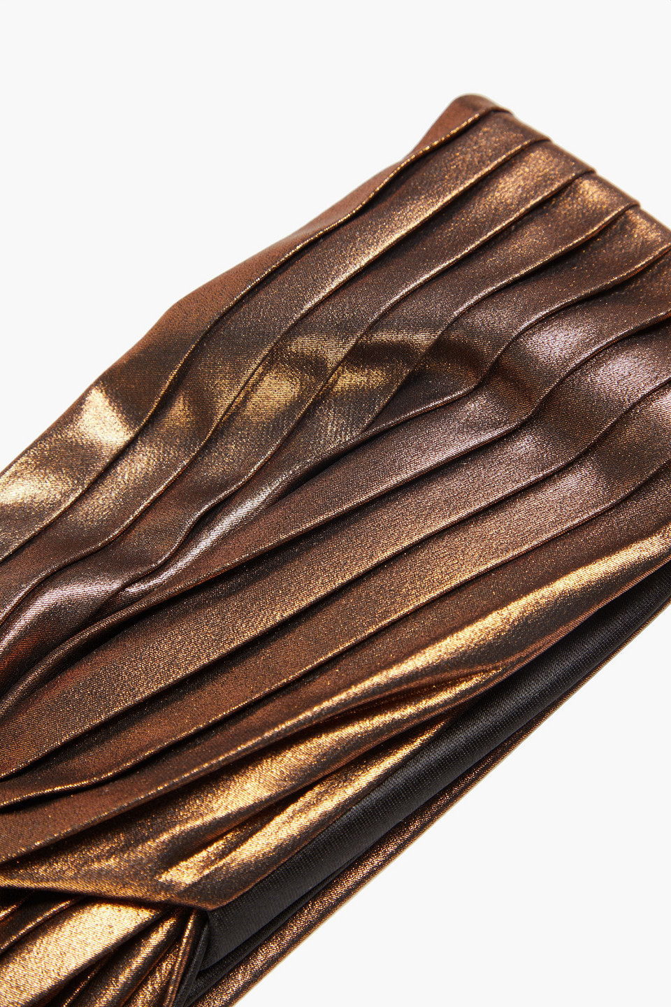 Eugenia Kim Azra Twisted Metallic Twill Bronze Turban Headband Meet the Margaret satin turban headband- the perfect hair  main image 3