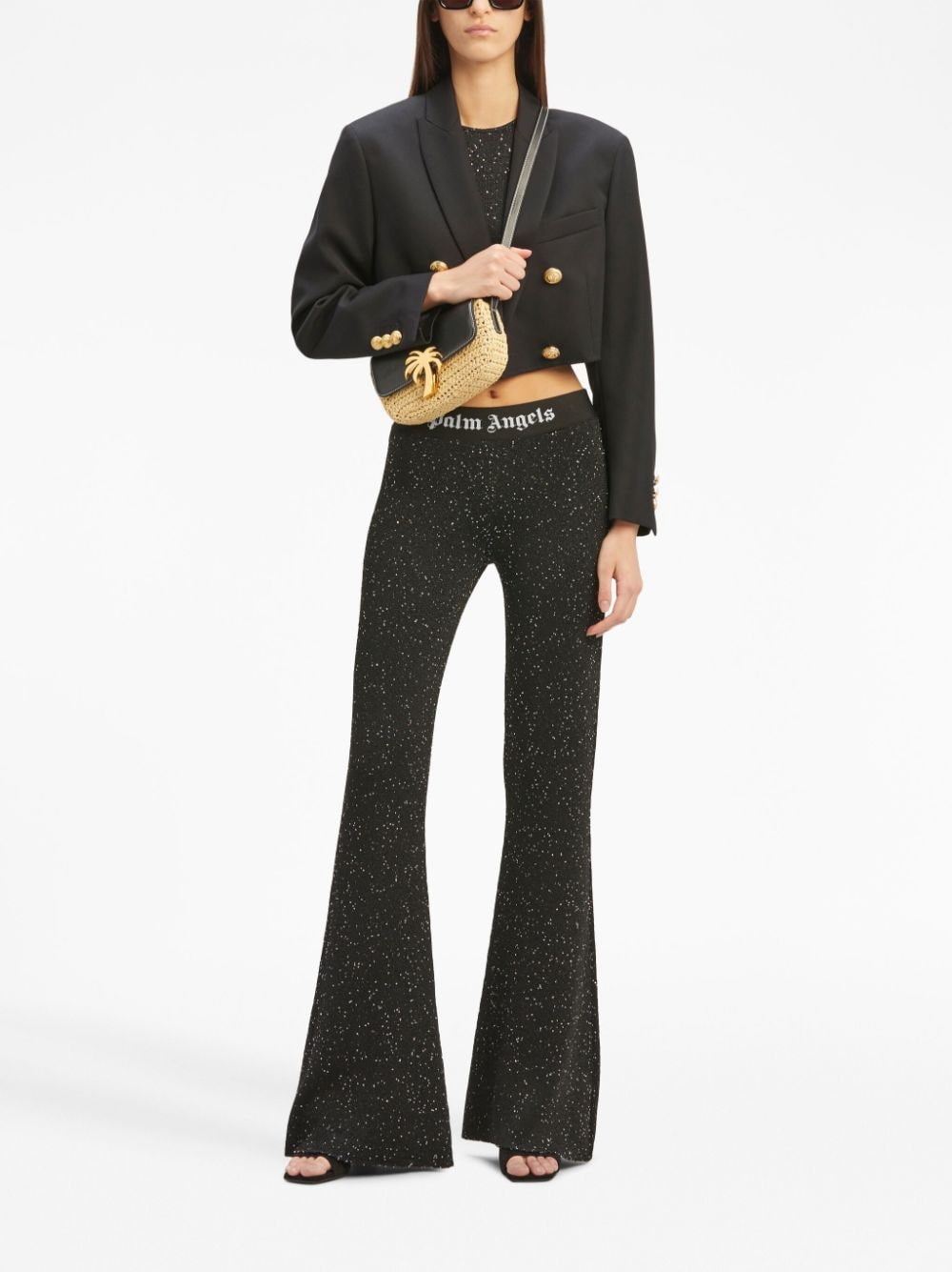 PALM ANGELS Palm Angels Cropped Double-Breasted Blazer