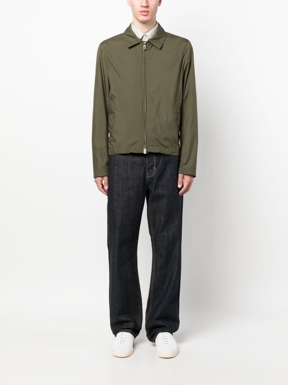 CANALI Canali Goatskin Zip-Up Shirt Jacket
