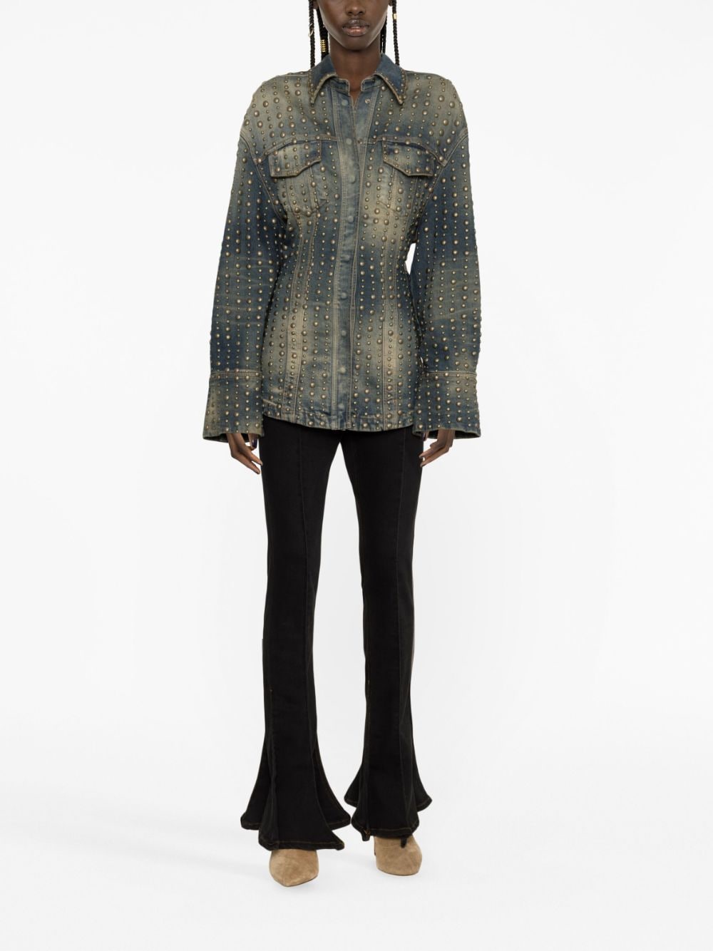 BLUMARINE Blumarine Stud-Design Denim Jacket
