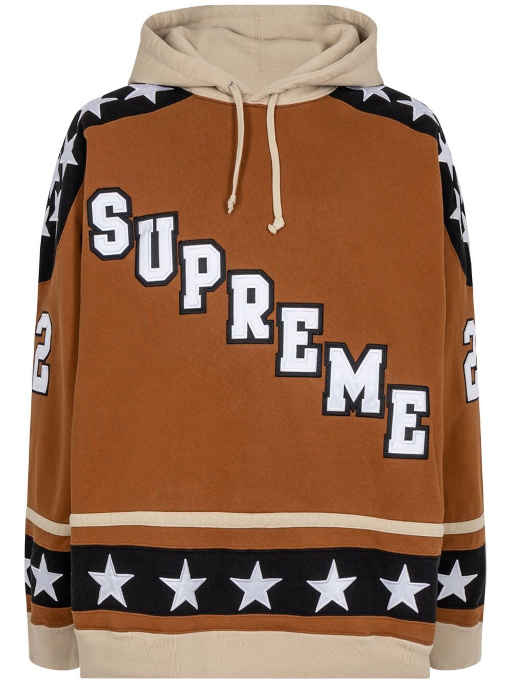 Supreme Hockey Ogo-Print Cotton Hoodie - Brown | Editorialist