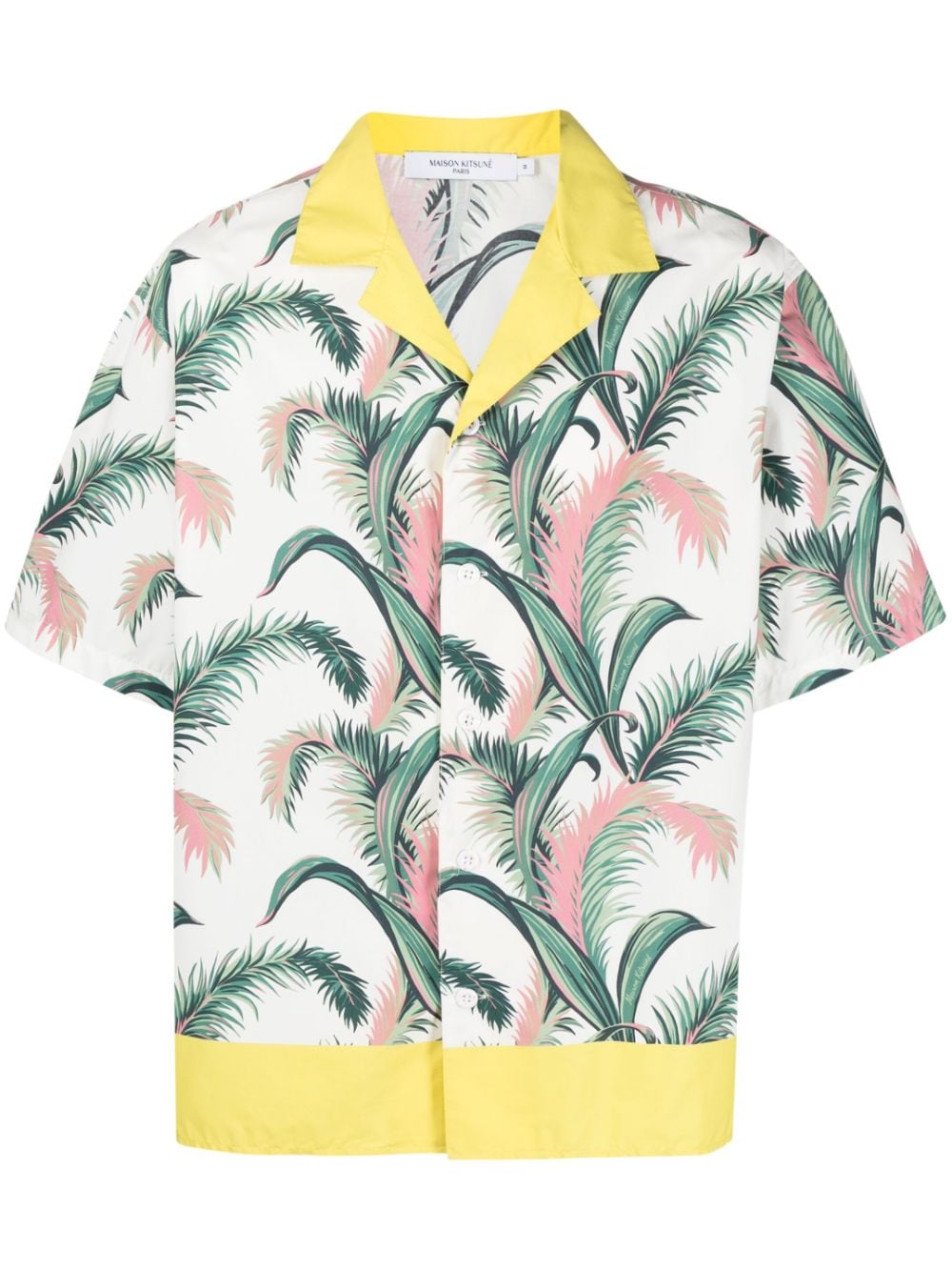 MAISON KITSUNÉ botanical-print short-sleeve shirt