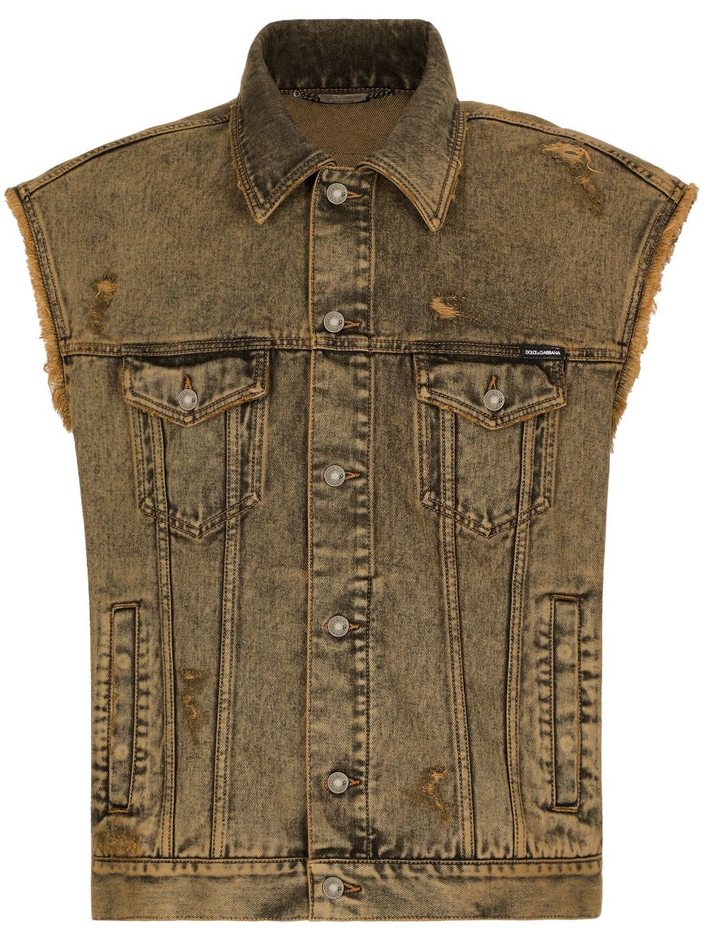 DOLCE & GABBANA Dolce & Gabbana Overdyed Denim Gilet