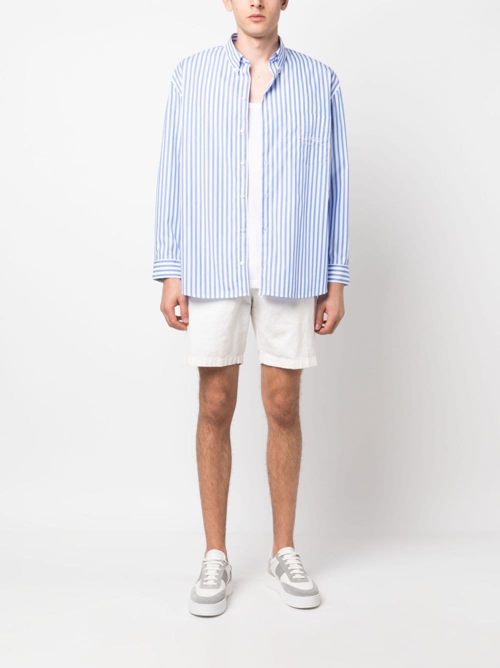 SPORTY & RICH Sporty & Rich Striped Poplin Shirt