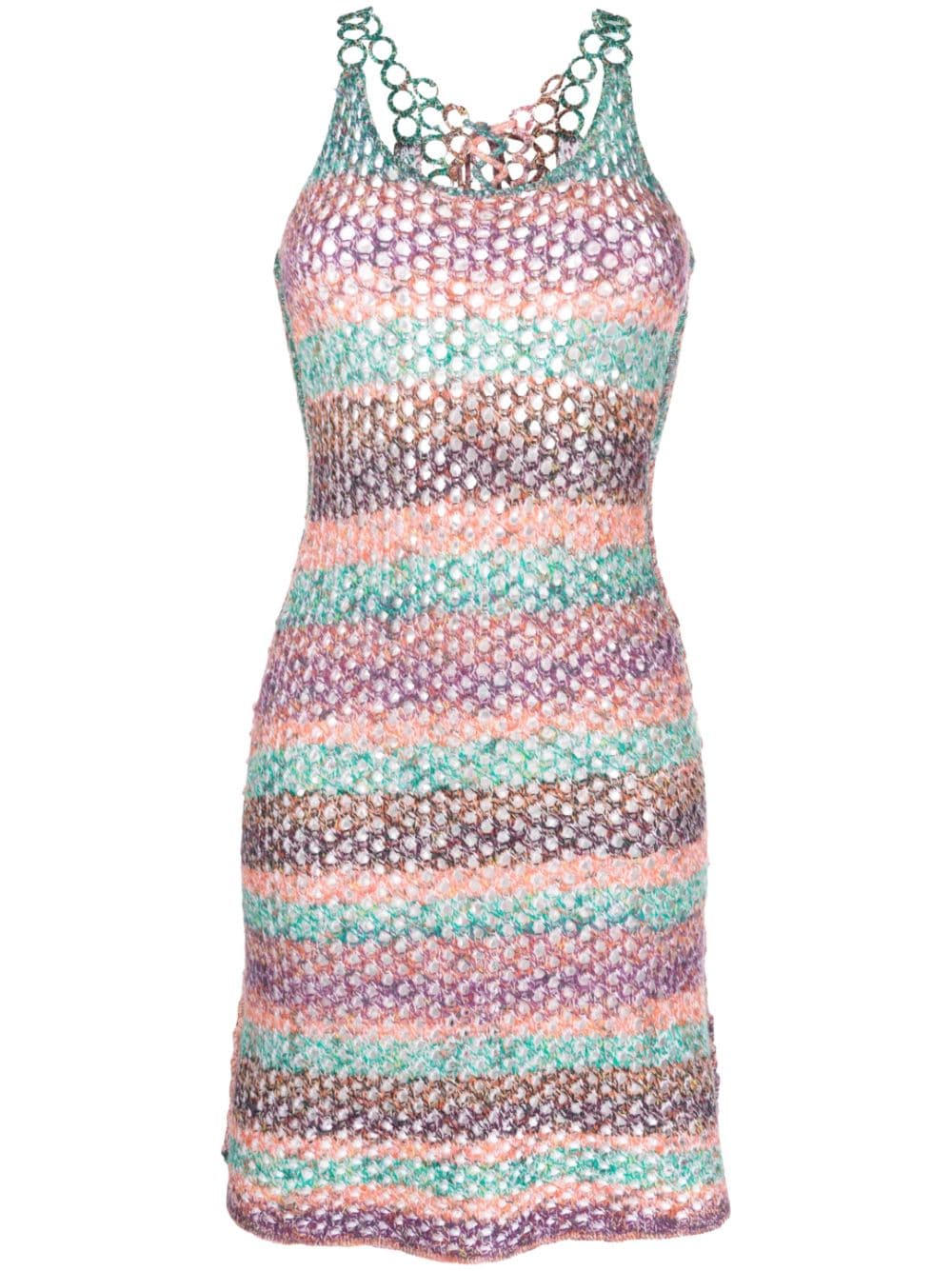 green and pink crochet dress Shop Elle Crochet Green/Pink Dress