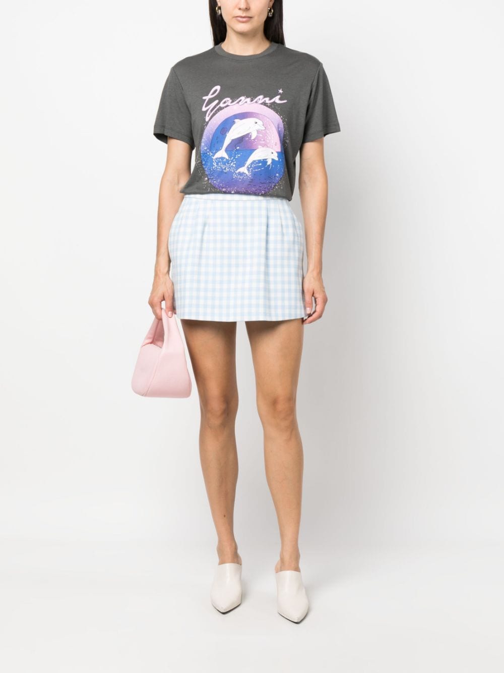 RED VALENTINO Gingham-Check Mini Skort