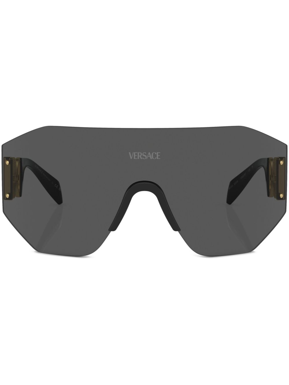 Versace Oversized Shield-Frame Sunglasses - Black | Editorialist display picture 3