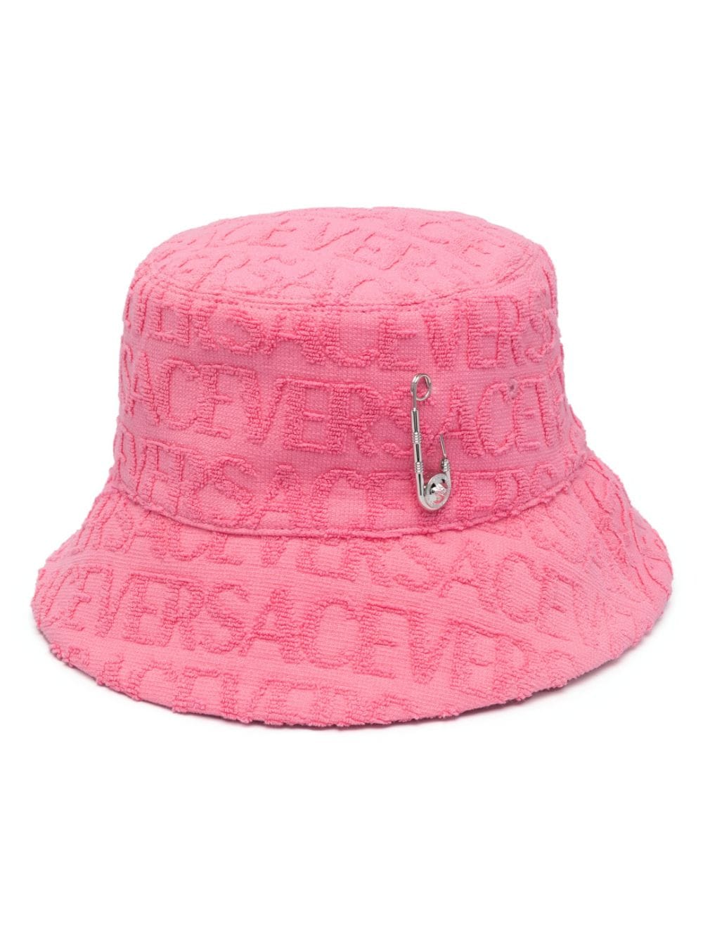 Versace Safety Pin Logo-Embossed Bucket Hat In Pink - 50  display picture 2