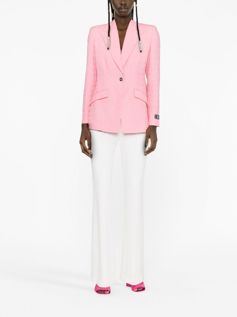 VERSACE Versace Allover-Jacquard Wool Blazer
