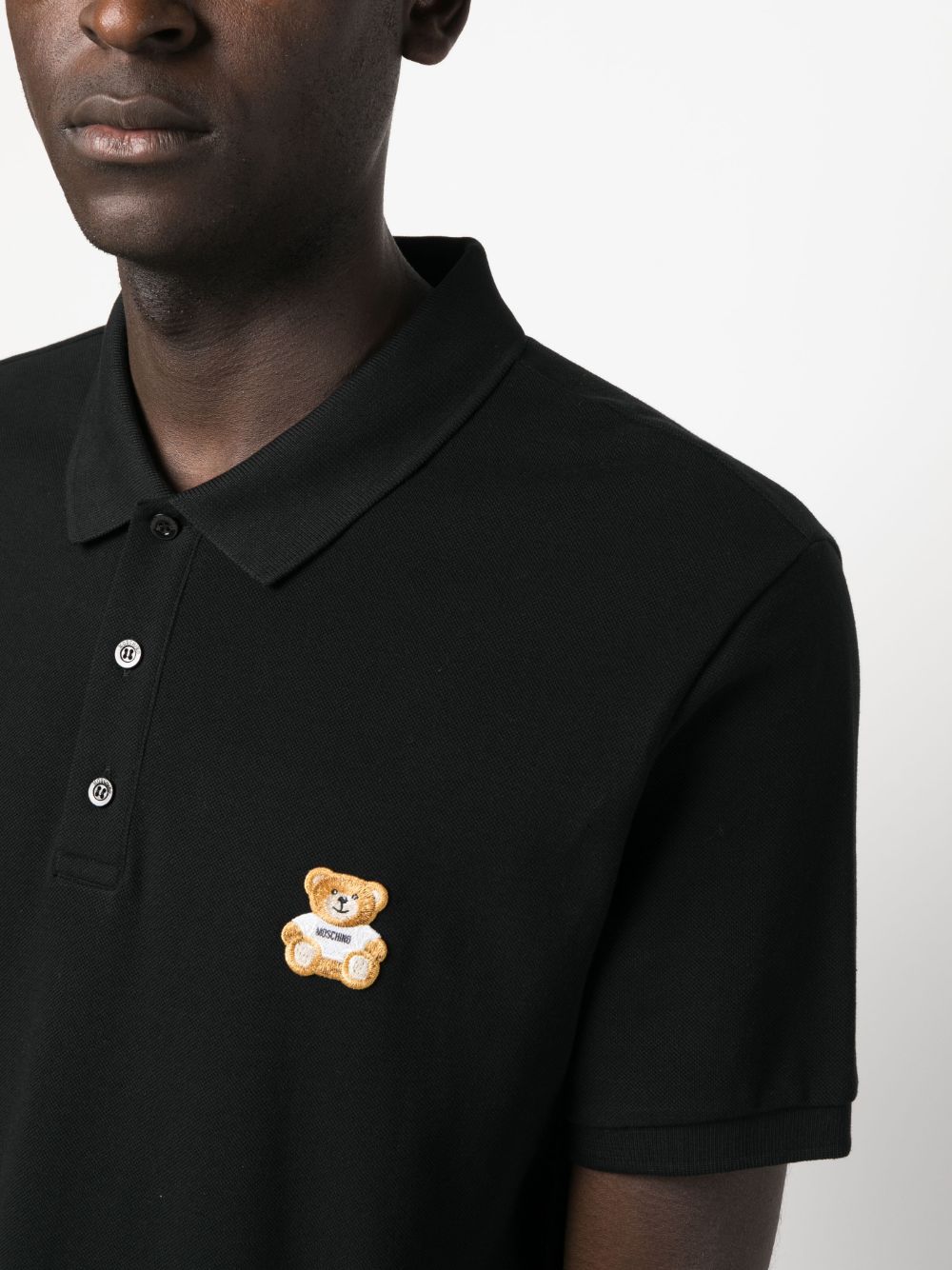 Buy Moschino Teddy Bear Piqué Polo Shirt Black At 50% Off