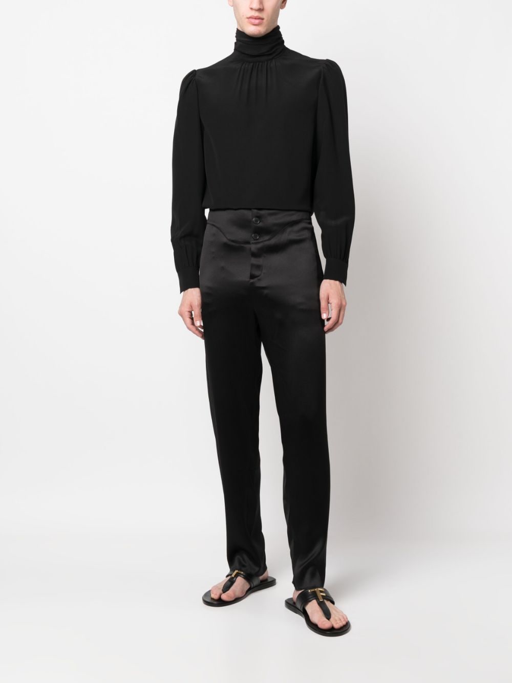SAINT LAURENT Buttoned Tapered Trousers