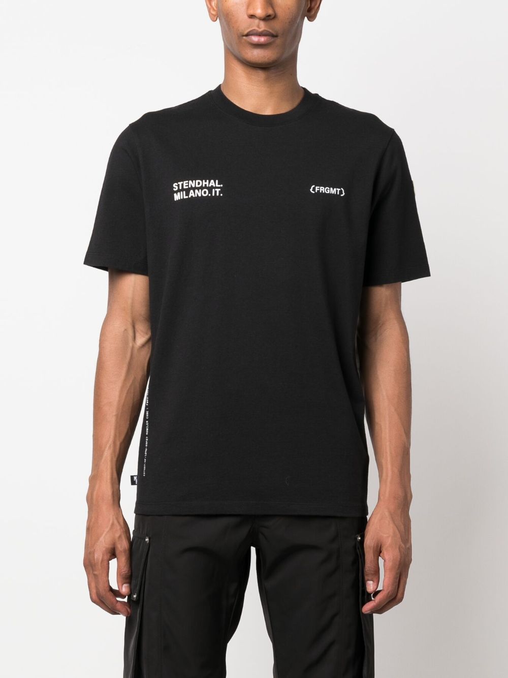 Moncler X Fragment Logo-Print Cotton T-Shirt - Black | Editorialist