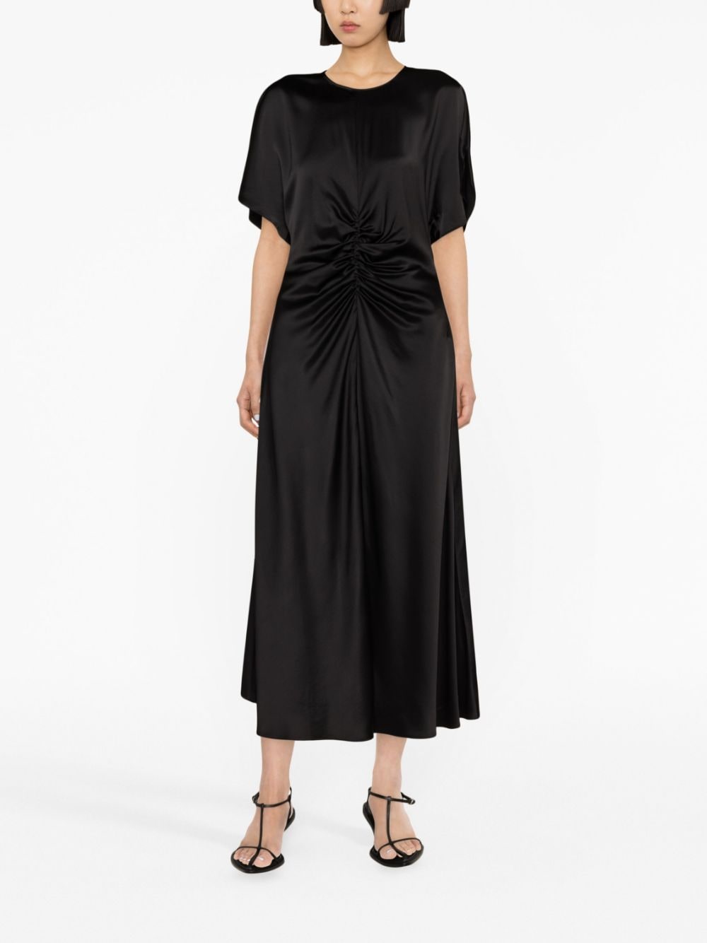 FABIANA FILIPPI Fabiana Filippi Ruched Satin Midi Dress