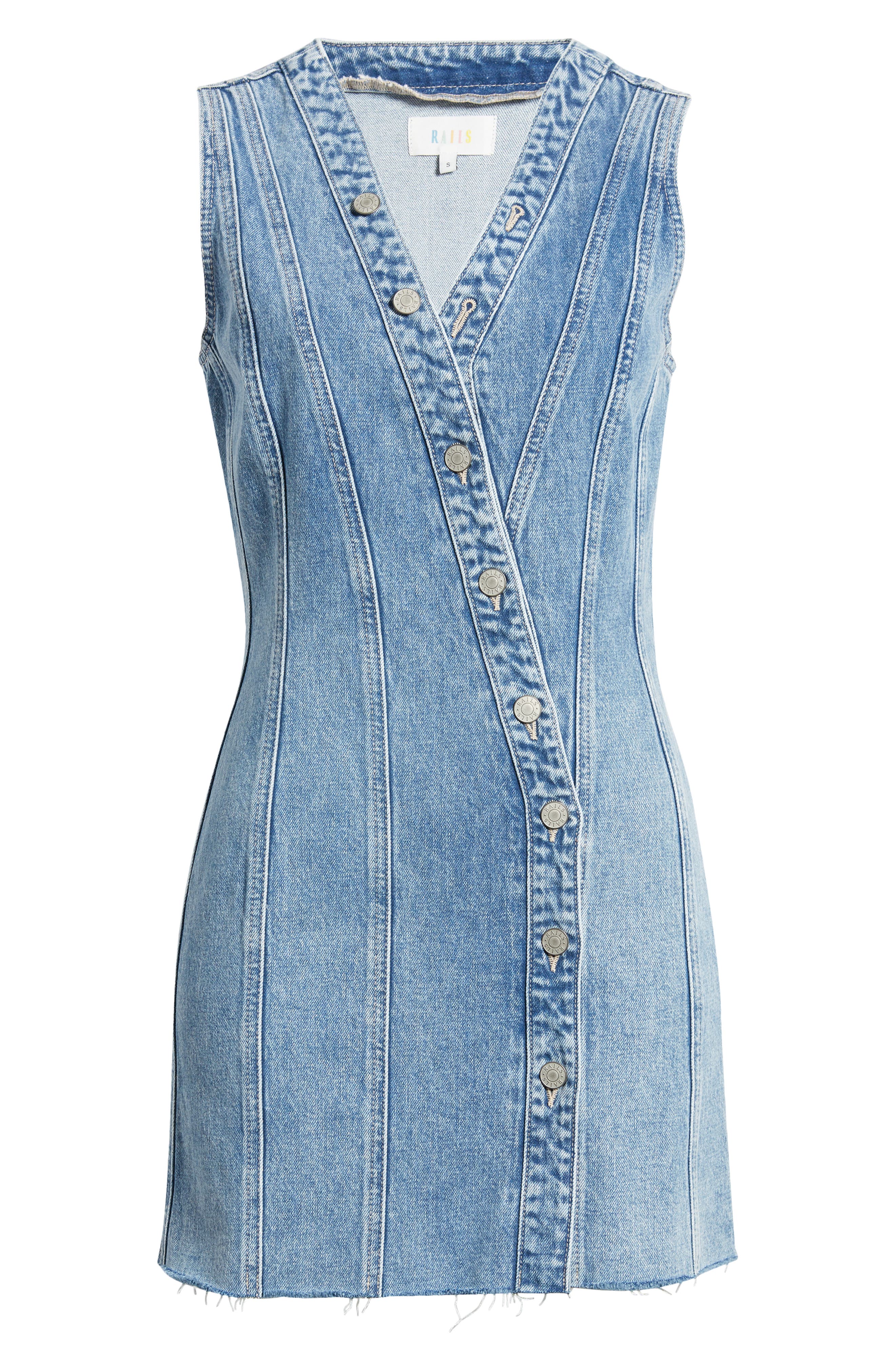 rails strand denim dress Rails Strand Asymmetric Button-Up Denim Dress In Cascade - 62% Off
