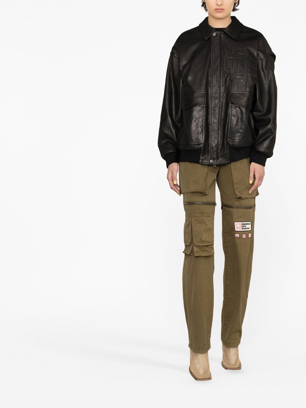 DSQUARED2 DSQUARED2 Zipped Goatskin Bomber Jacket