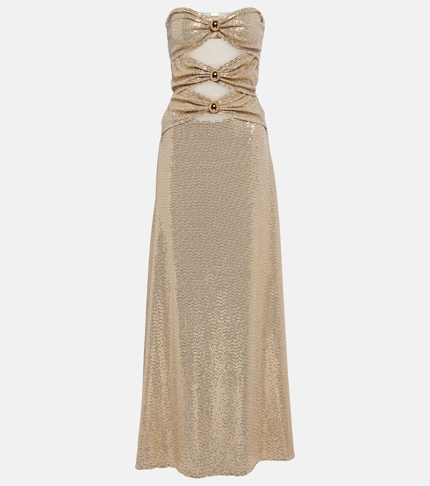 Dodo Bar Or Cutout Off-Shoulder Maxi Dress In Gold - 30% Off | Editorialist Dodo Bar Or Cutout Off-Shoulder Maxi Dress In Gold - 30% Off | Editorialist