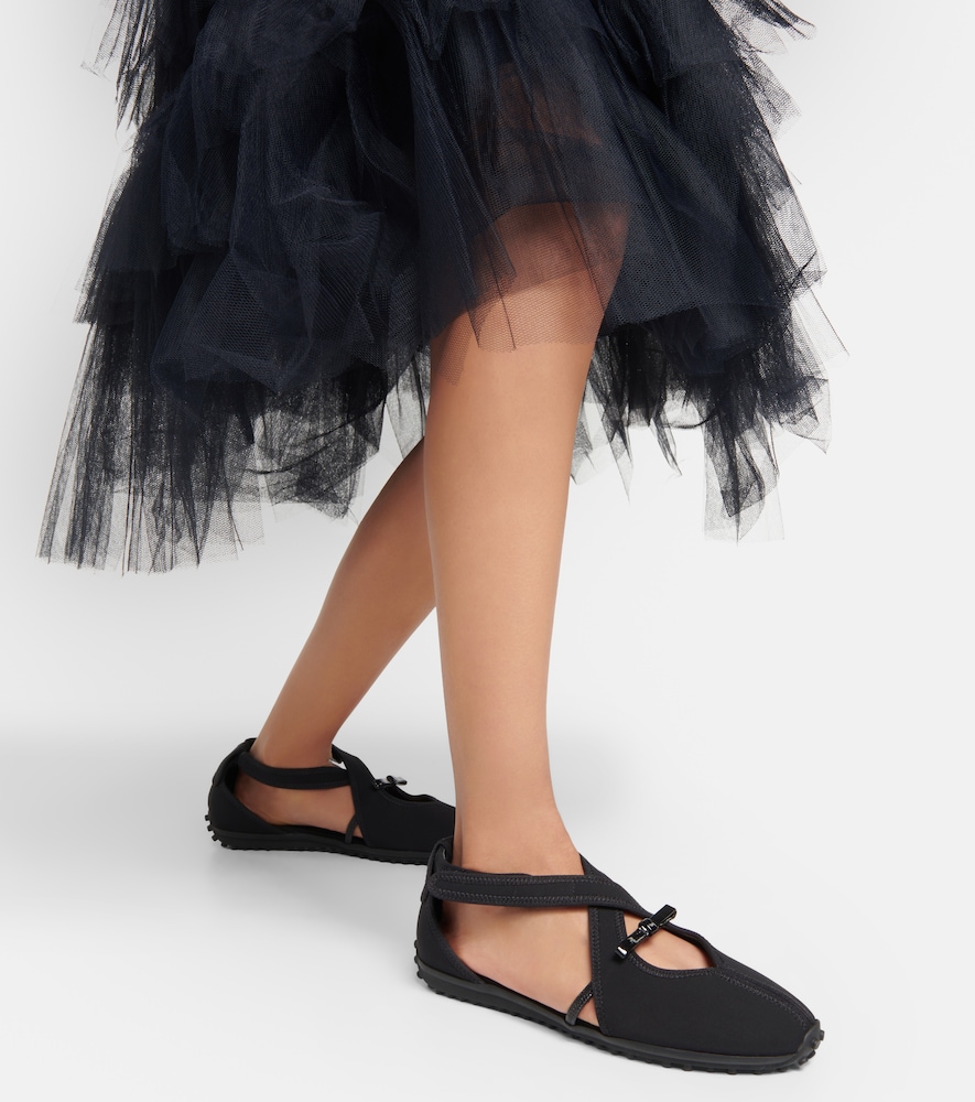 Cecilie Bahnsen Sia Neoprene Flats In Black - 30% Off | Editorialist