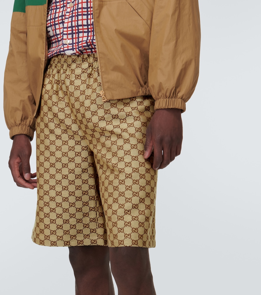 gucci dress shorts GUCCI GG Canvas Linen Blend Shorts, Size 44, Black