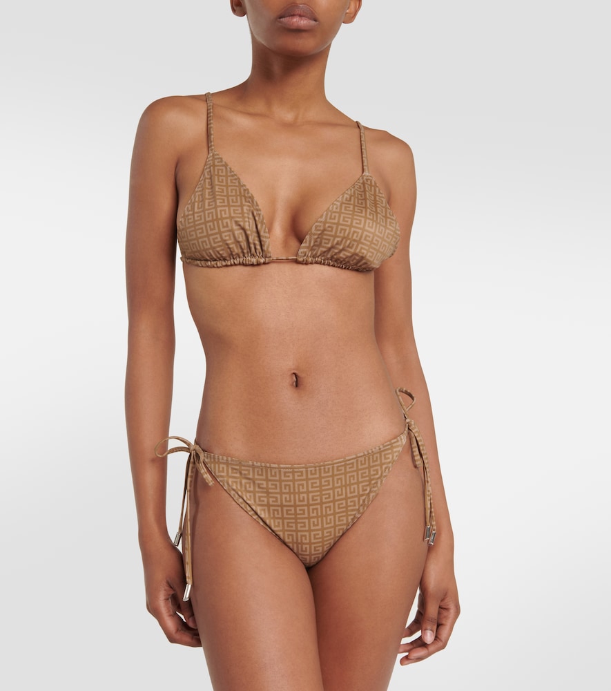 GIVENCHY ジバンシー水着 ビキニ ブラウン ゴールドロゴswimwear Givenchy 4g Bikini Top In Brown - 40% Off | Editorialist