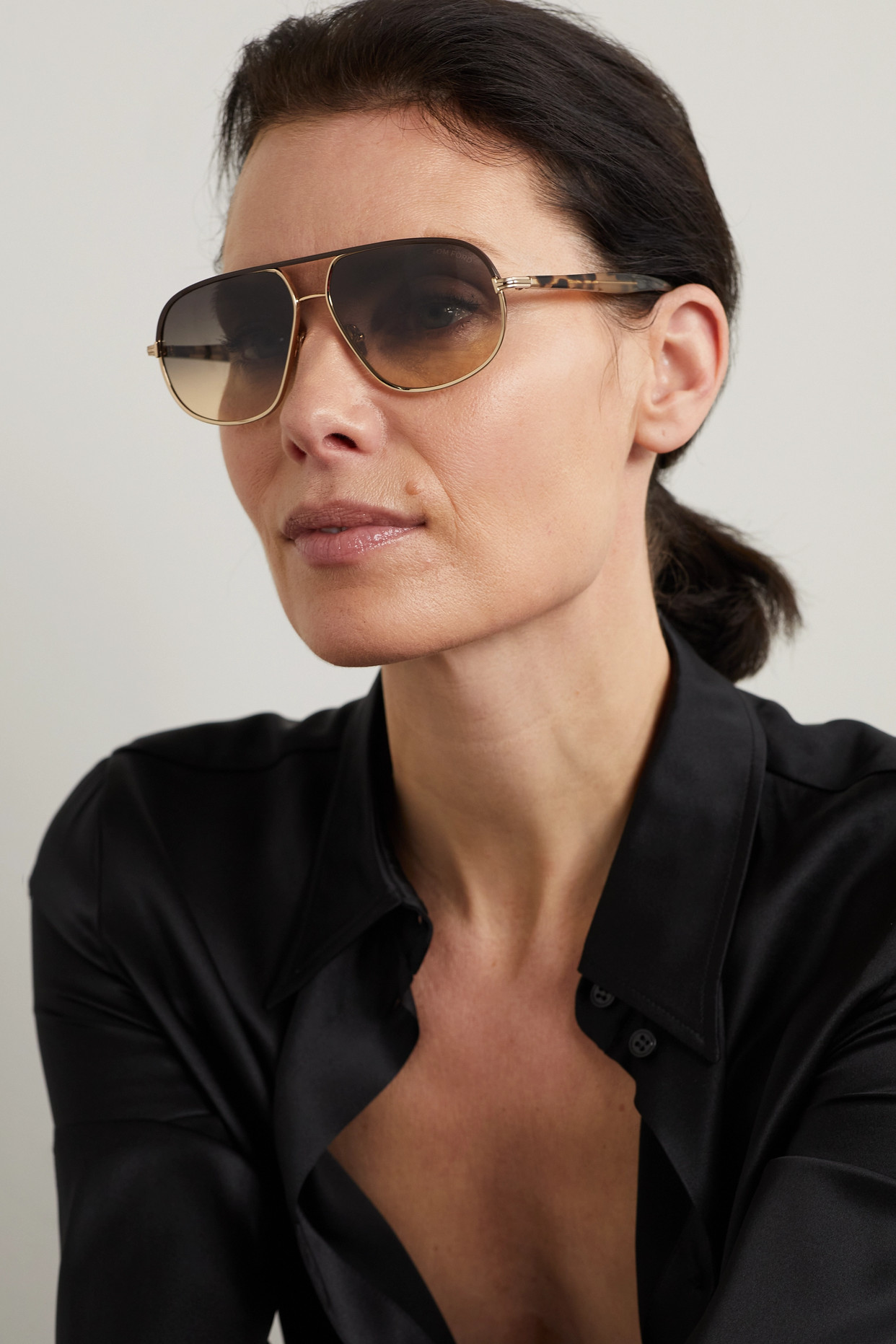 Tom Ford Maxwell Aviator-Style Gold-Tone And Tortoiseshell 