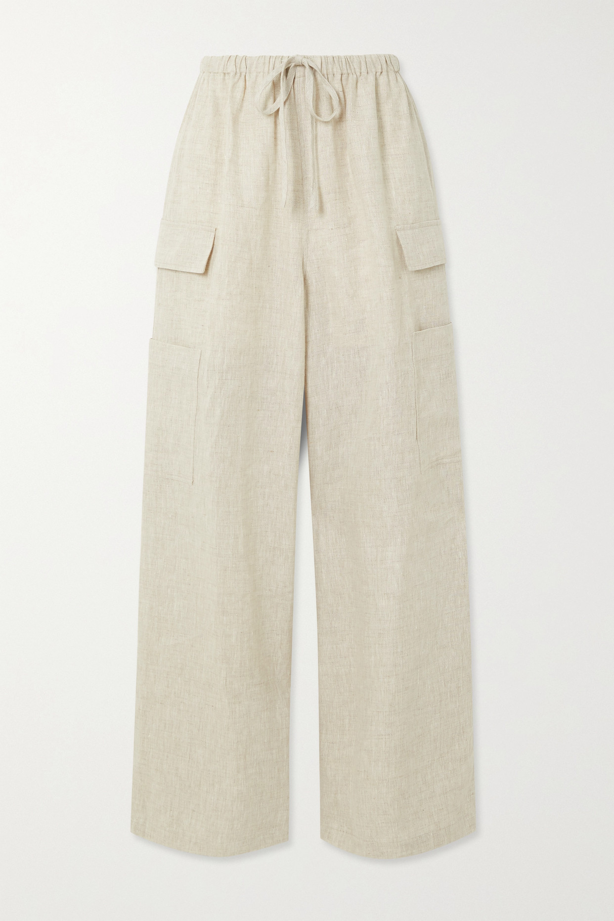 Reformation Ethan Linen Wide-Leg Cargo Pants In Neutrals - 50% Off  display picture 1