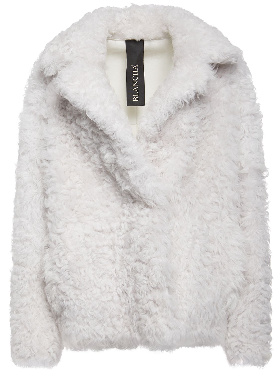 Blancha Curly Shearling Short Jacket In White - 55% Off | Editorialist