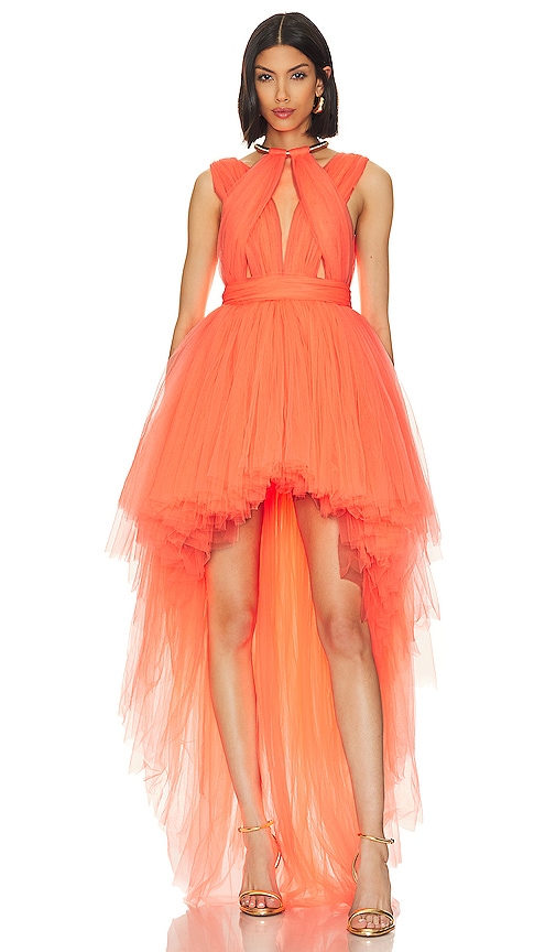 Bronx And Bronco Taraji High Low Gown In Coral In Pink - 64% Off |  Editorialist
