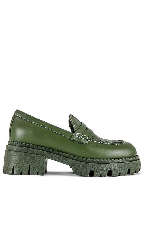 Free People Lyra Lug Sole Loafer In Green In Serpent - 38  display picture 1
