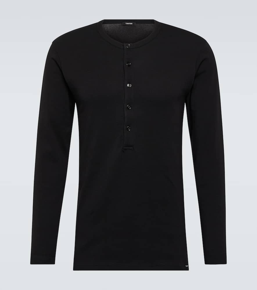 TOM FORD cotton-blend henley shirt