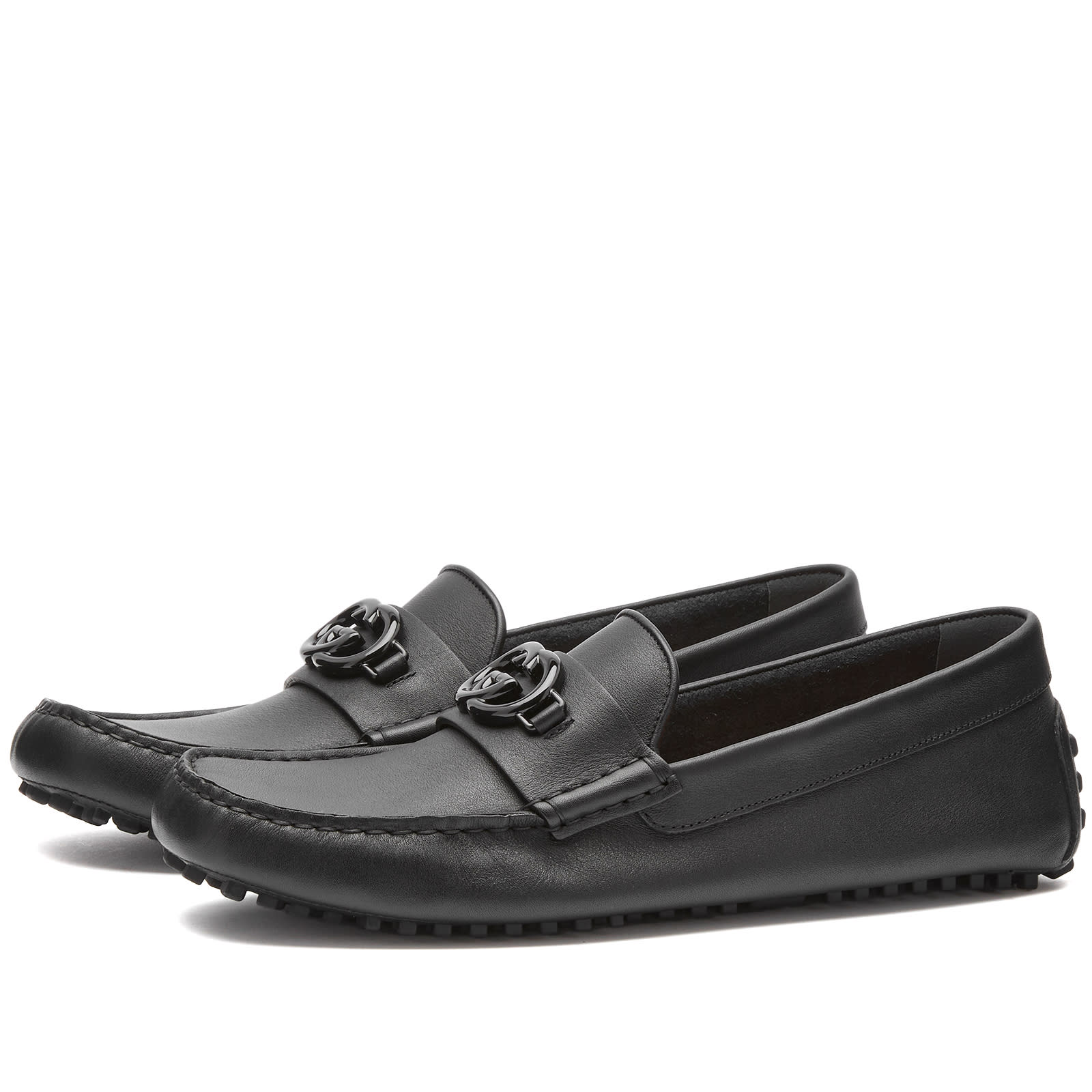 Men’s Gucci, AYRTON  GG web Driver loafers size 12 made in Italy Gucci Ayrton Webbing-Trimmed Horsebit Leather Driver Loafers  main image 2