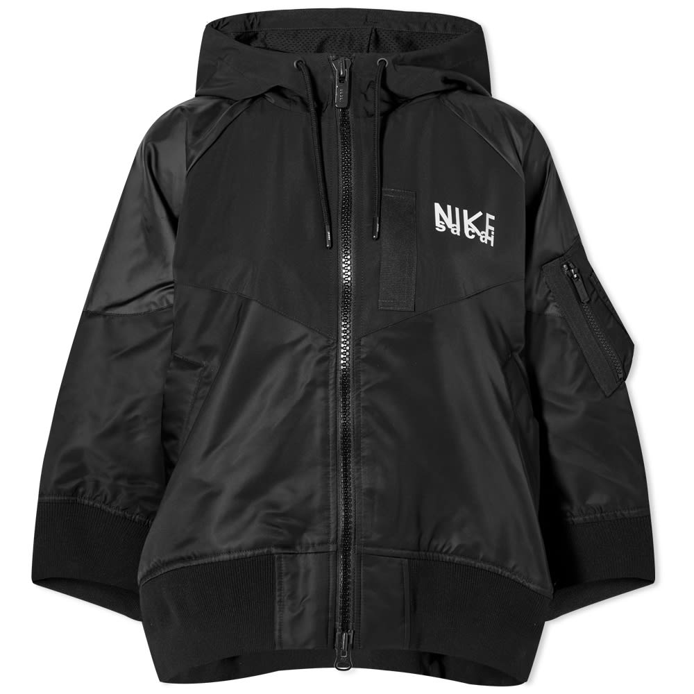 Nike Sacai Full Zip Hooded Jacket - Black | Editorialist