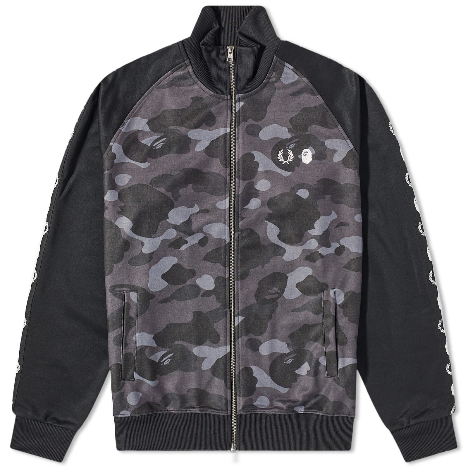Fred Perry X Bape Camo Track Jacket In Black - 60% Off | Editorialist