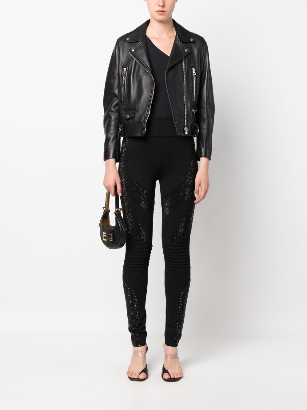 PHILIPP PLEIN rhinestone-embellished high-waisted leggings