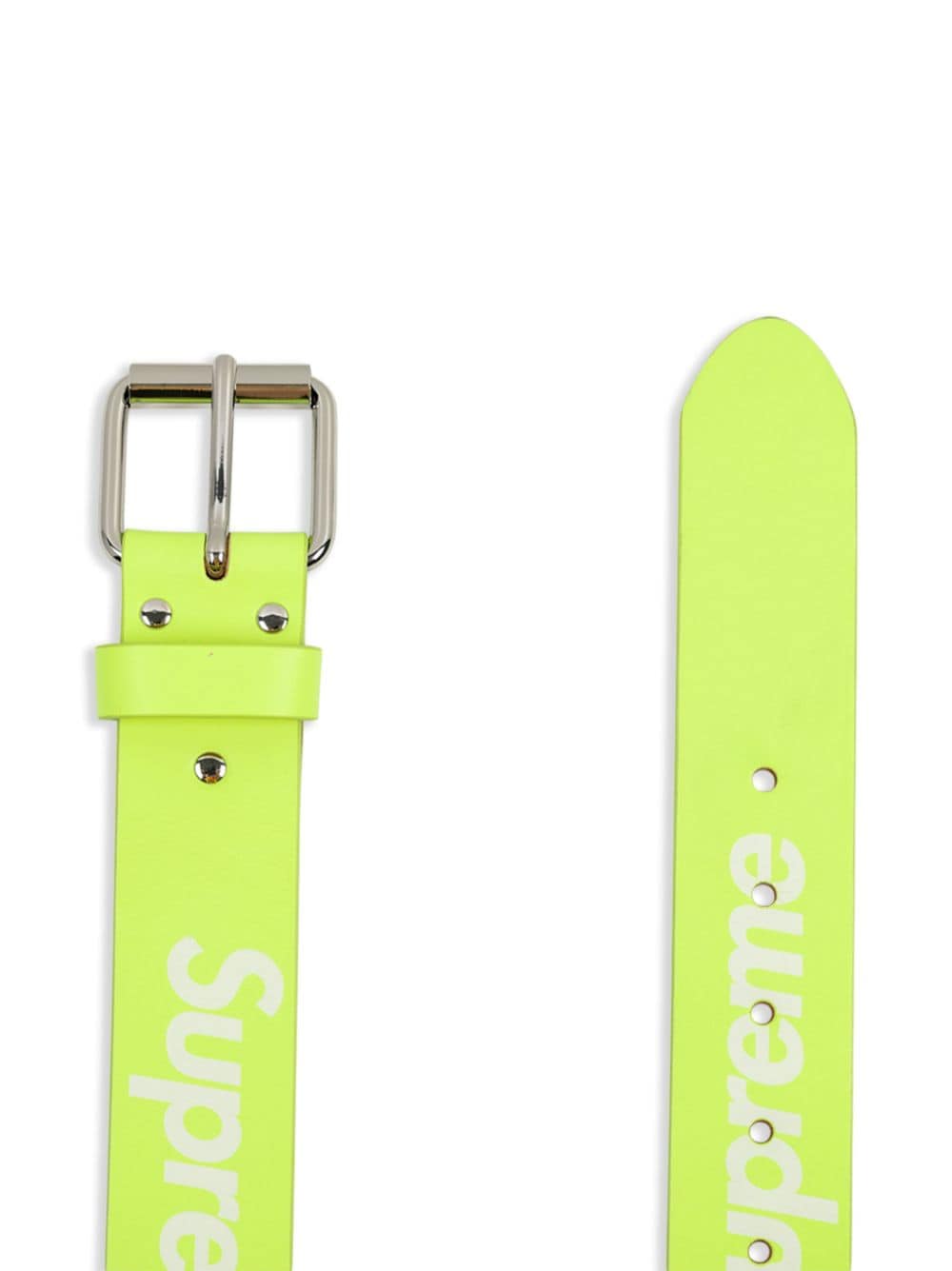 Supreme Repeat Leather Belt - Olive | Editorialist
