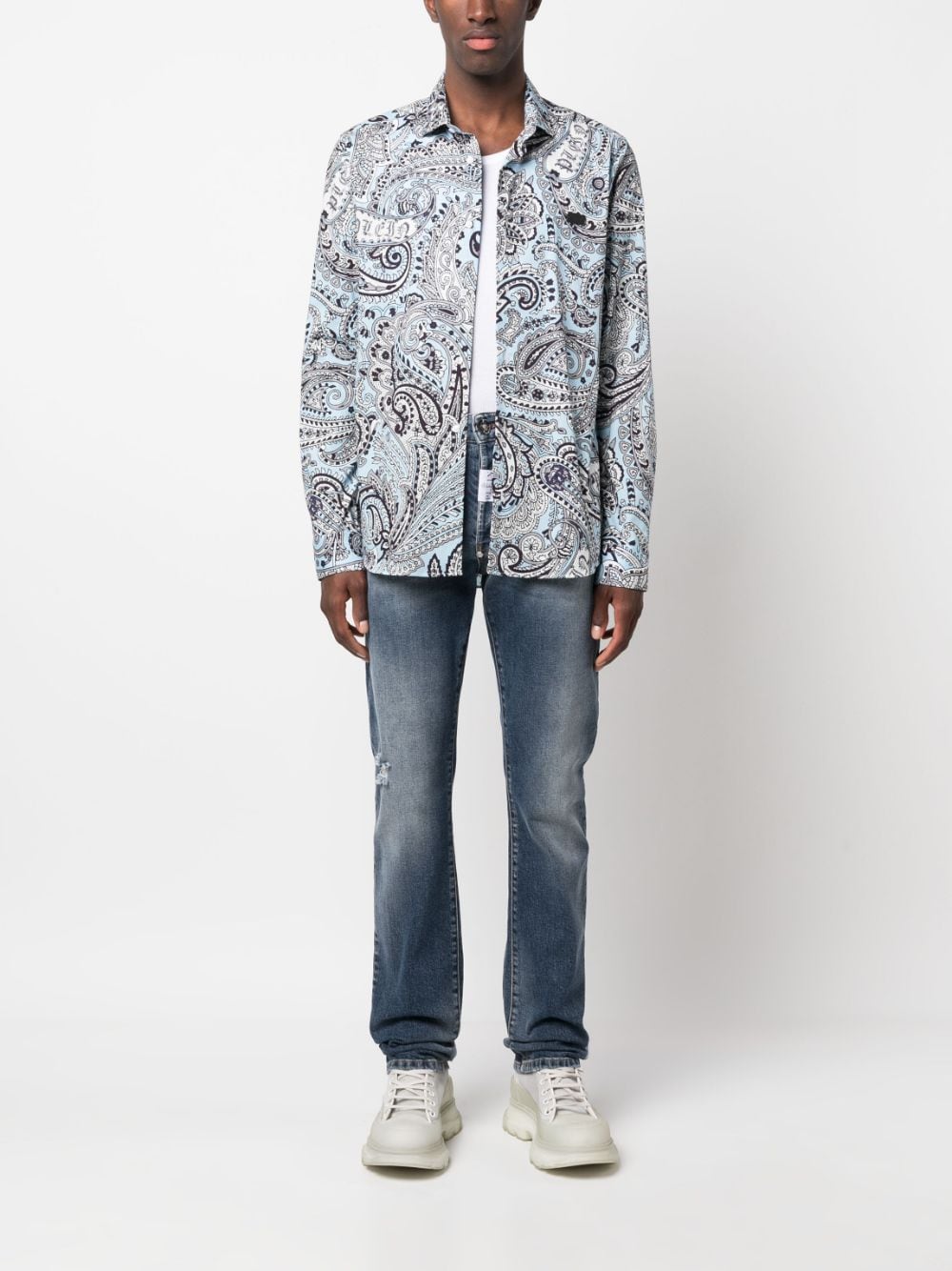 PHILIPP PLEIN paisley-print long-sleeved shirt