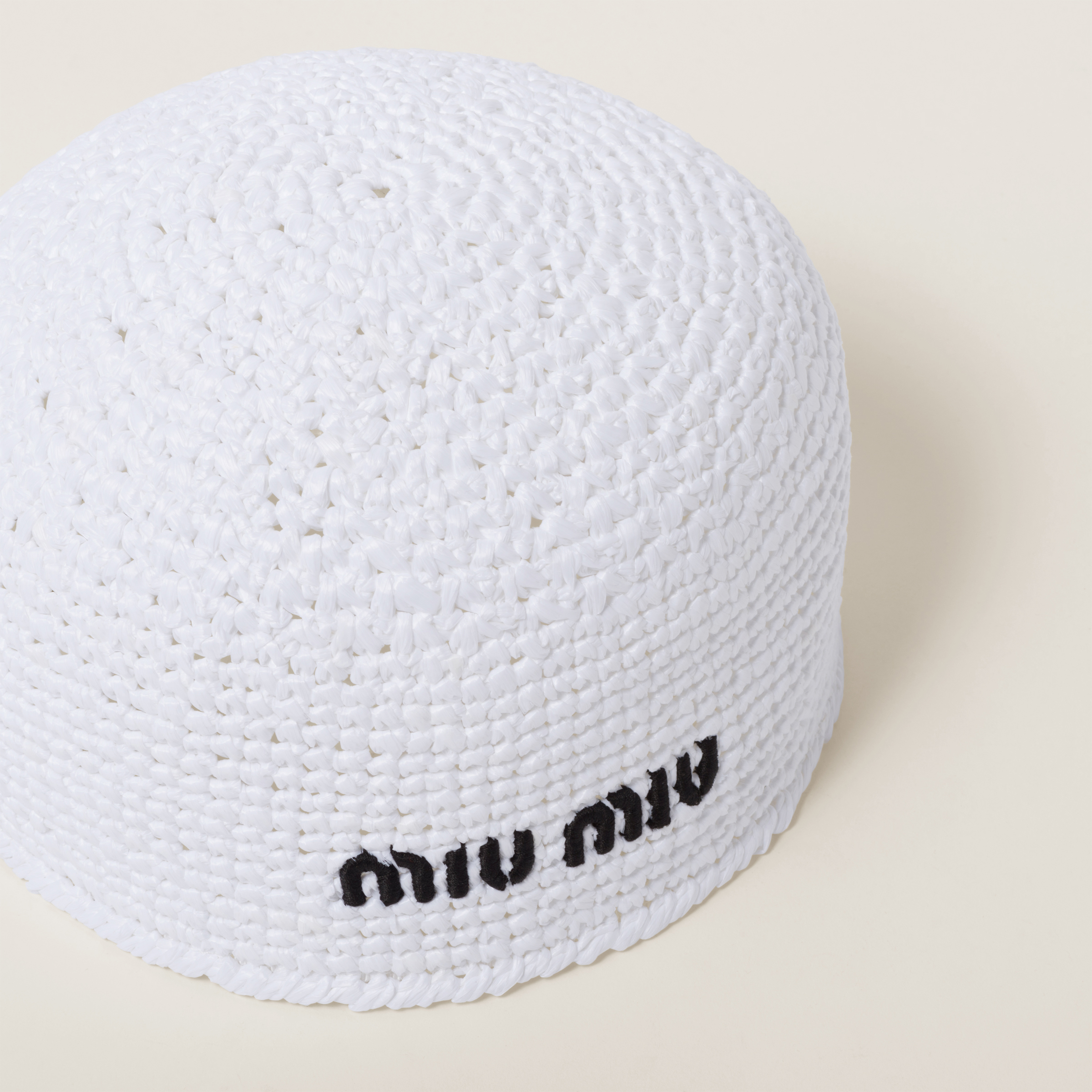 Miu Miu Crochet Hat - White | Editorialist