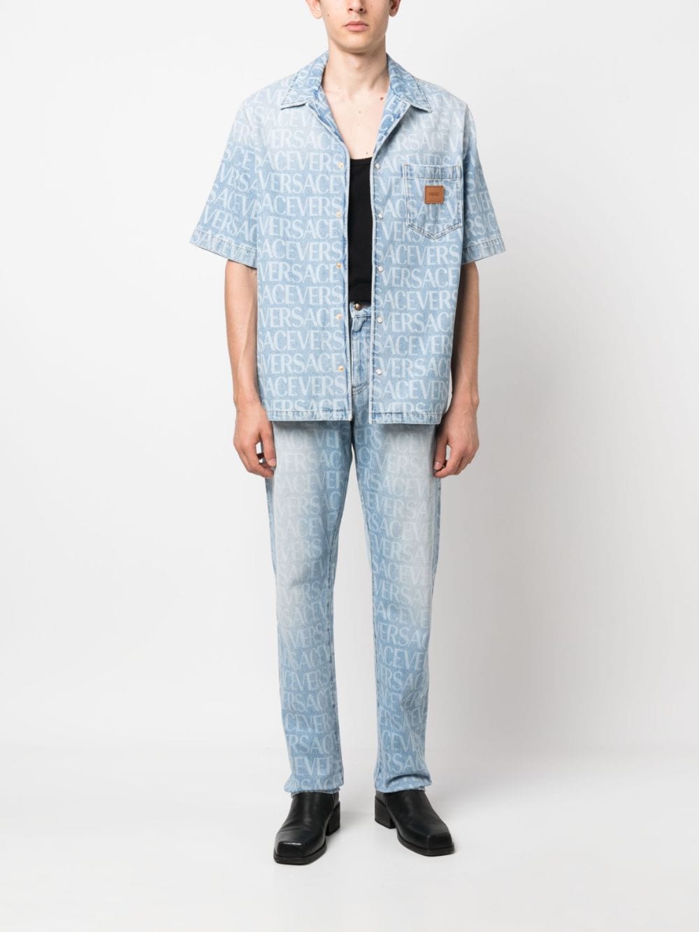 VERSACE Versace Allover Straight-Leg Jeans